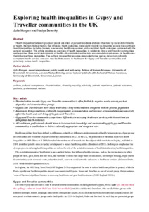 Greenwich Academic Literature Archive - Exploring health inequalities ...